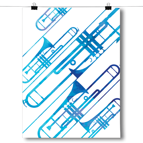 Abstract Trombone - Watercolor – InspiredPosters