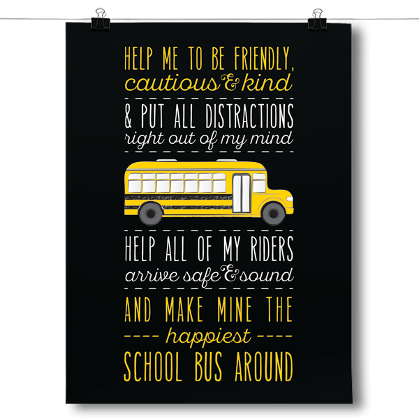 School Bus Driver Prayer - Black – InspiredPosters