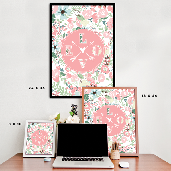 Cute LOVE Flower Pattern – InspiredPosters