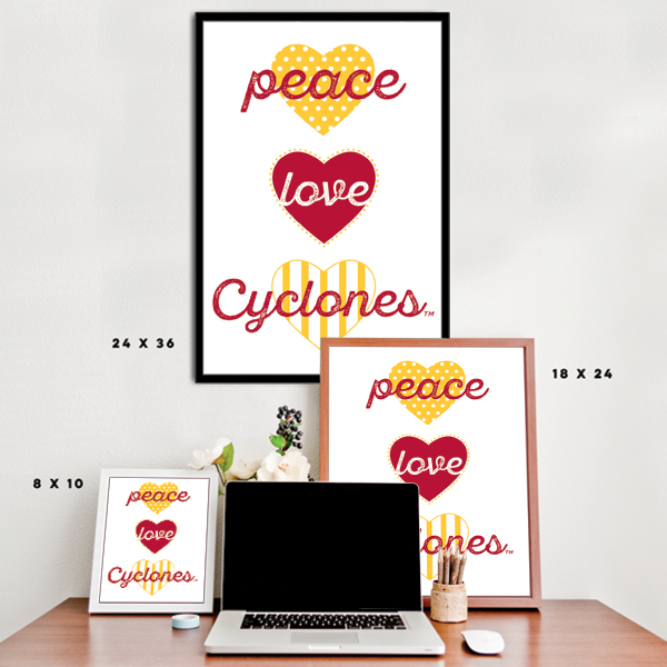 Peace, Love, Cyclones (Iowa State University) - NCAA – InspiredPosters