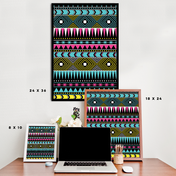 Neon Aztec Pattern – InspiredPosters